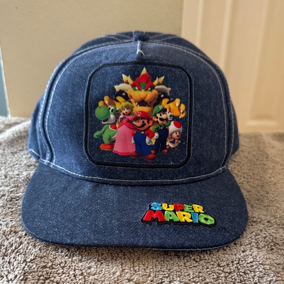 Nintendo | Accessories | Adult Nintendo Super Mario Denim Hat | Poshmark